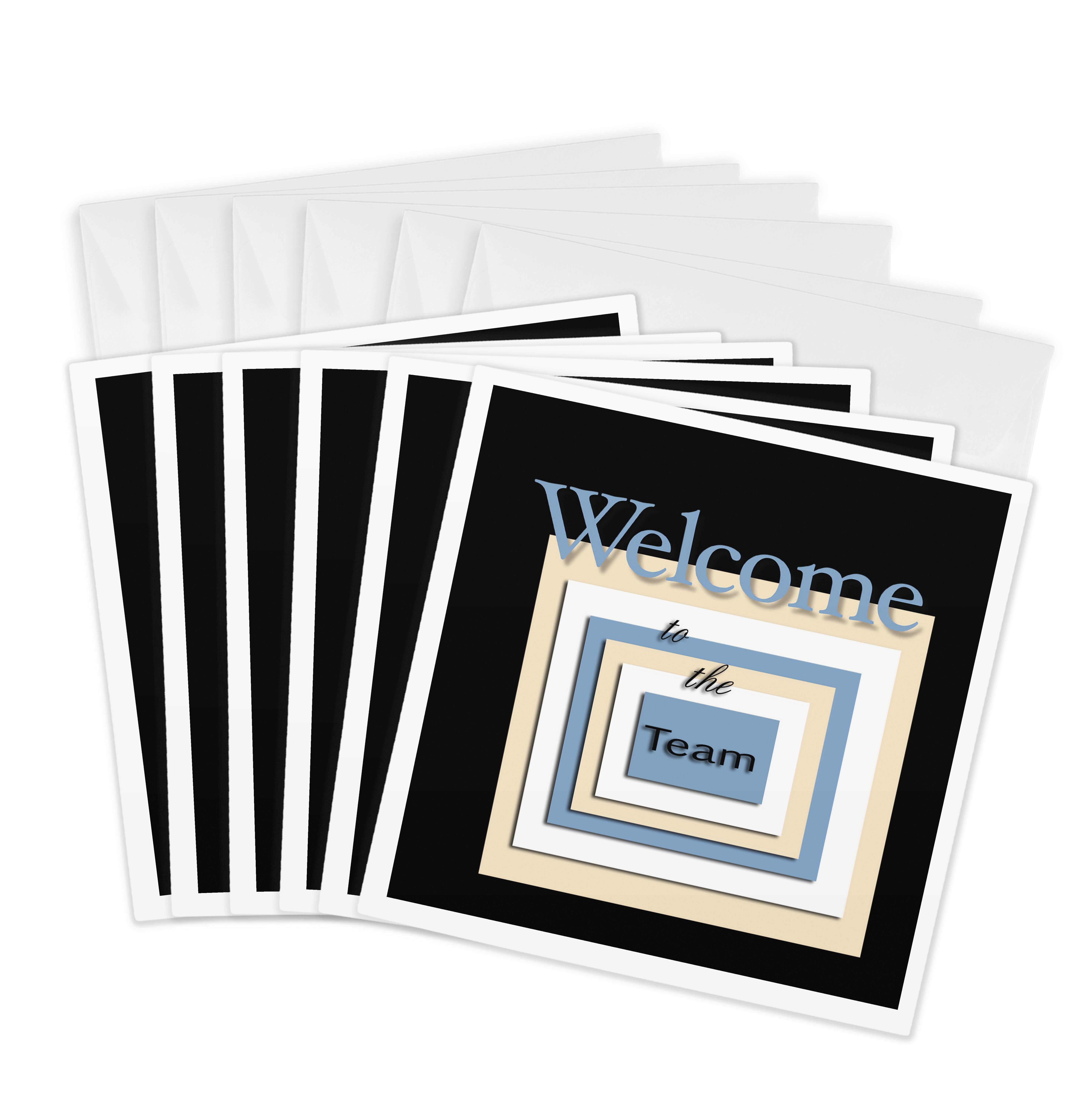 3dRose, Welcome to the Team, Teal, Yellow, and Black, 6 Greeting Cards with envelopes - Walmart.com