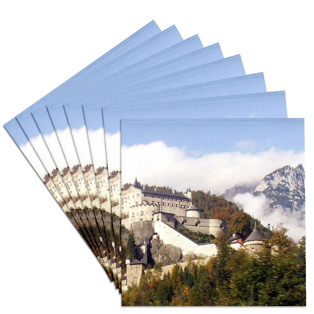 3drose, Werfen Castle Salzburg Austria, Set of 8 Ceramic Tile Coasters ...