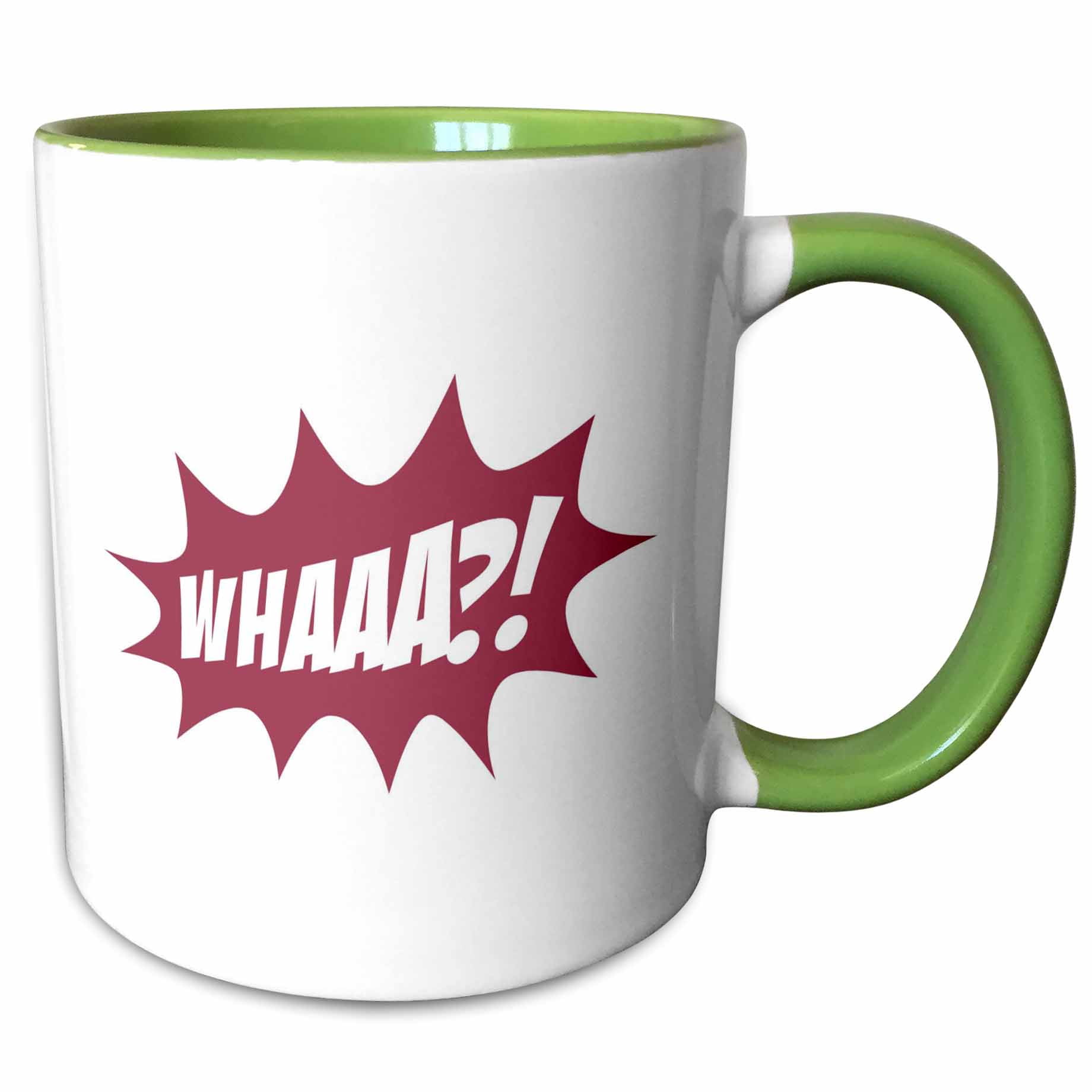 3drose, Whaaa. What. Question., 11oz Two-tone Green Mug - Walmart ...