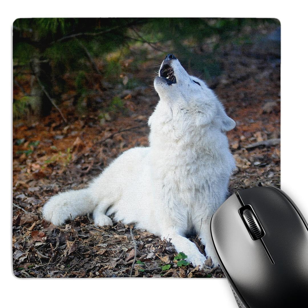 3dRose, White Arctic Wolf, howling 2, Mouse Pad - Walmart.com