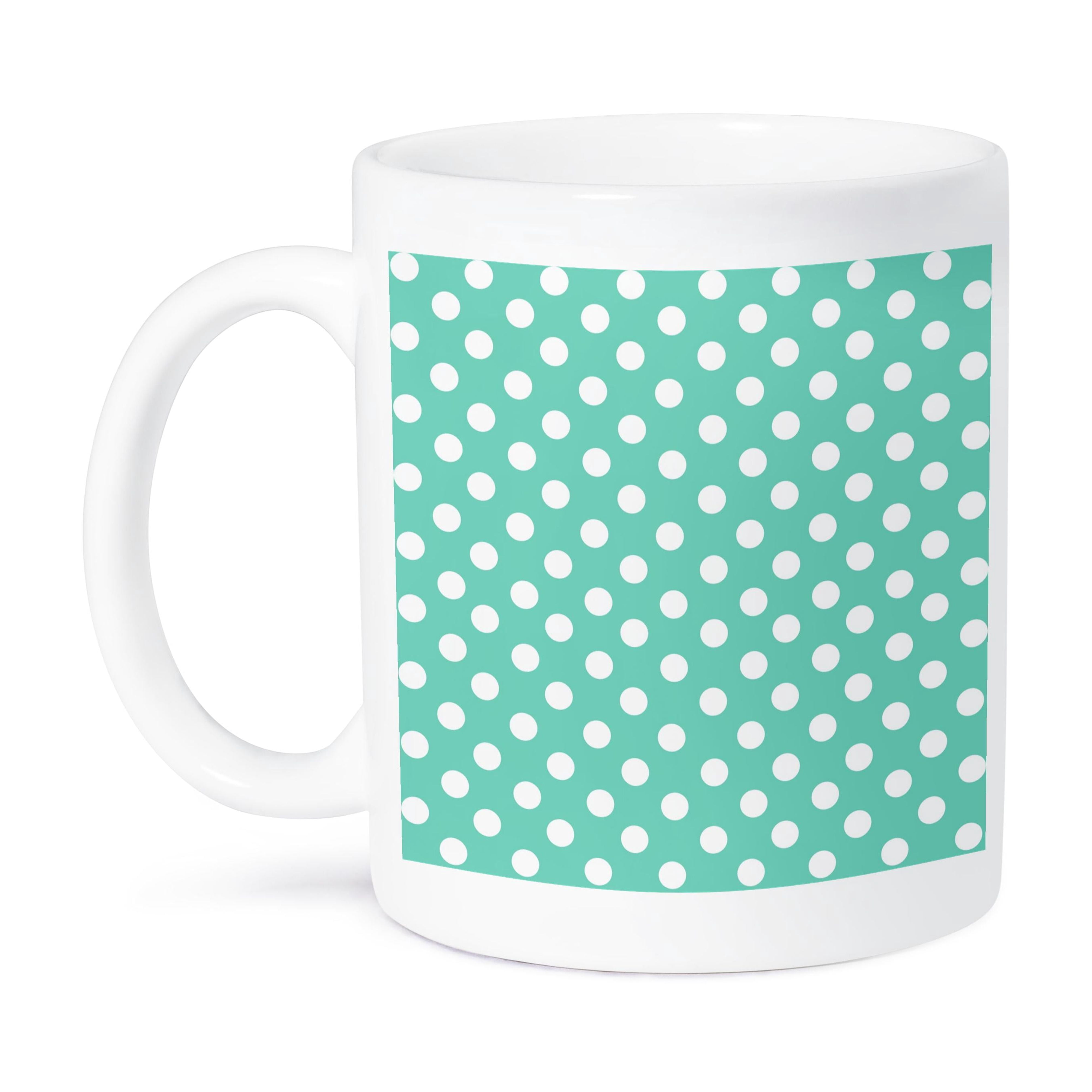 3dRose, White Polka Dots on Aqua Teal Turquoise Blue - Retro 1950s dot ...