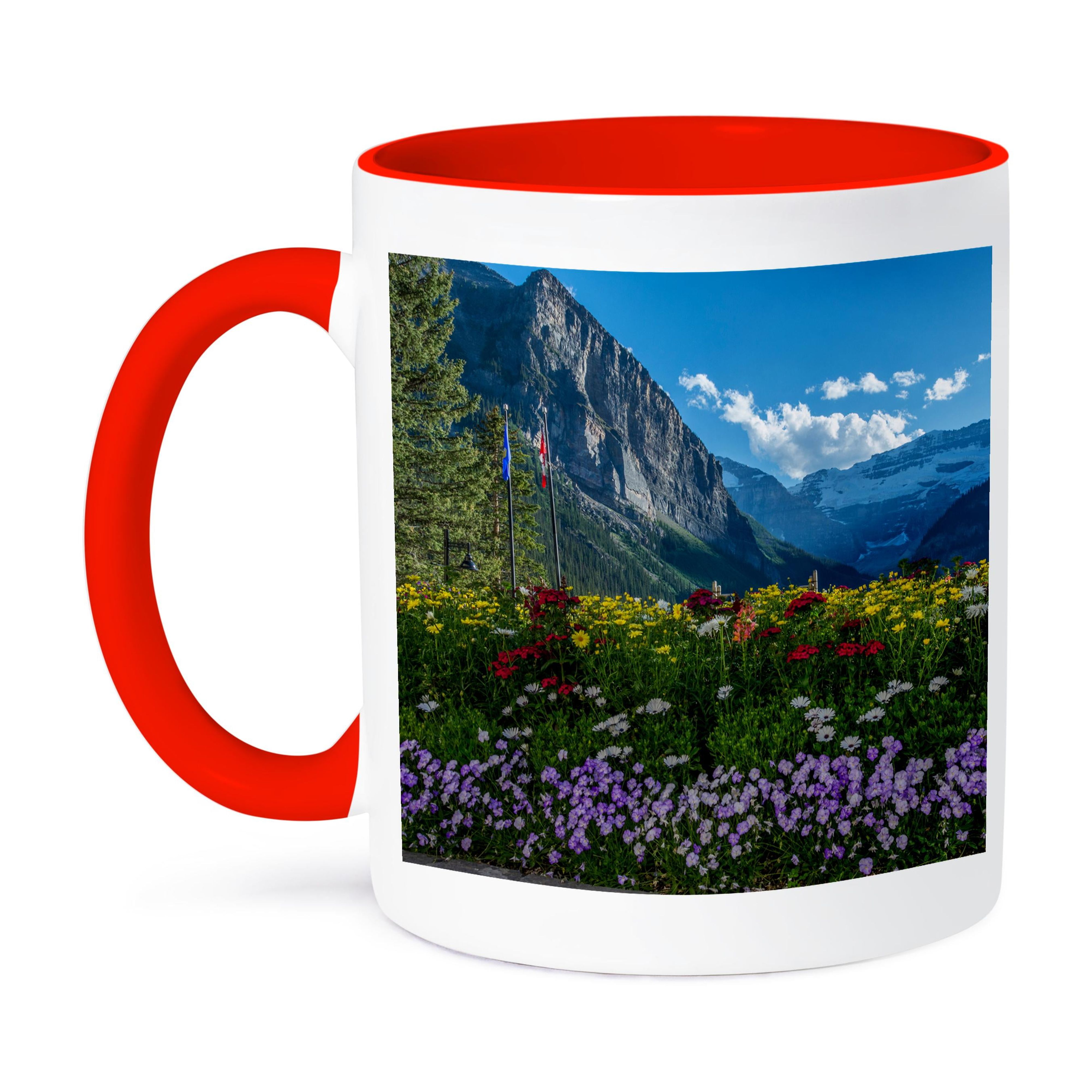 Wildflowers In Banff National Park, 11oz Two-Tone Red Mug - Walmart.com