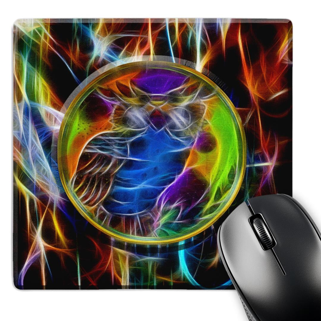 3dRose, Wise old owl neon abstract art, Mouse Pad - Walmart.com