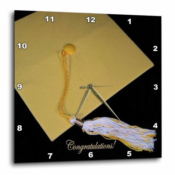 3dRose, Yellow Graduation Cap With Yellow And White Tassel Black ...