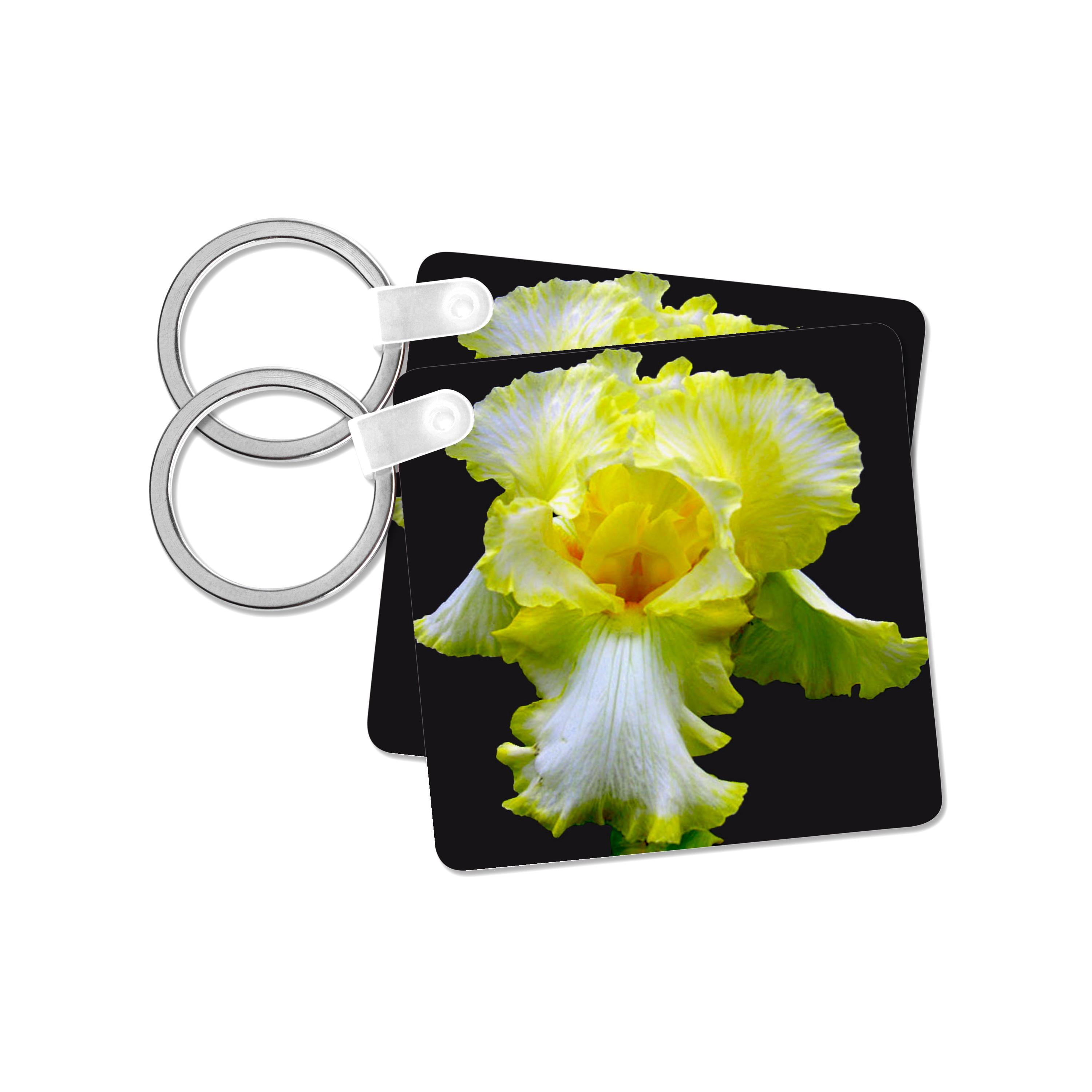 3dRose, Yellow Iris , set of 2 Key Chains - Walmart.com