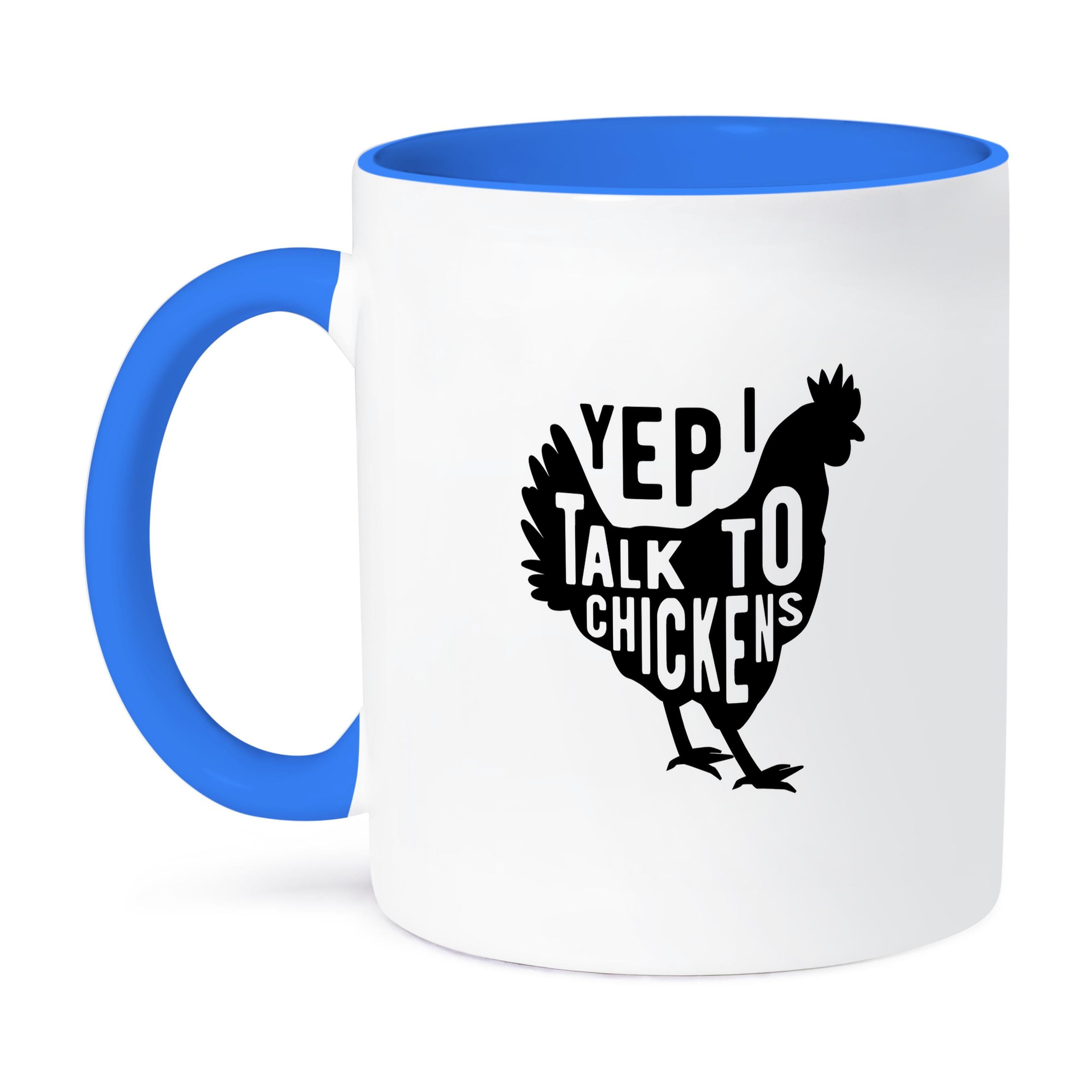 3dRose, Yep I talk to chickens. Fun lettering on white background ...