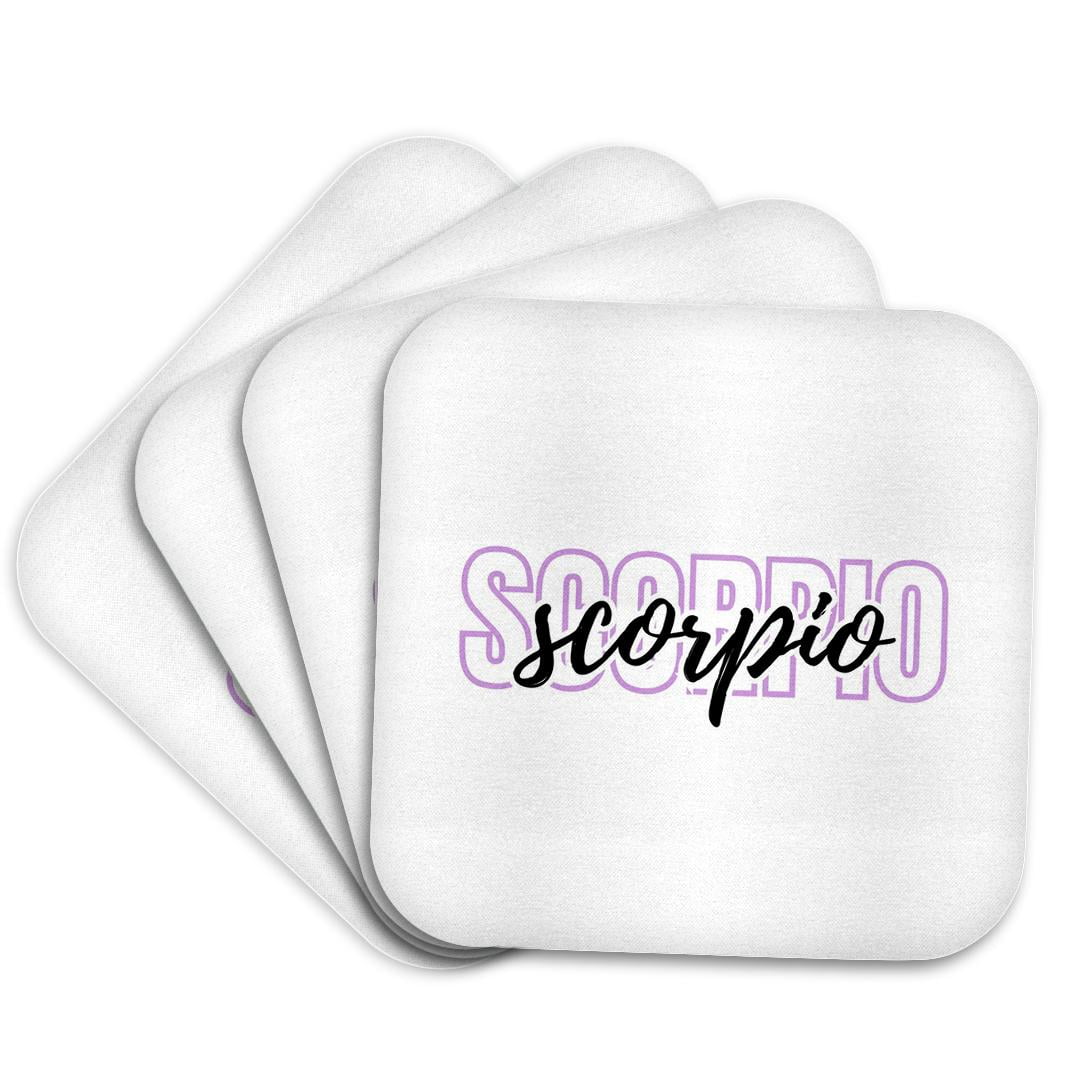 3drose, Zodiac Sign - Scorpio Text, Set of 4 Coasters - Soft - Walmart.com