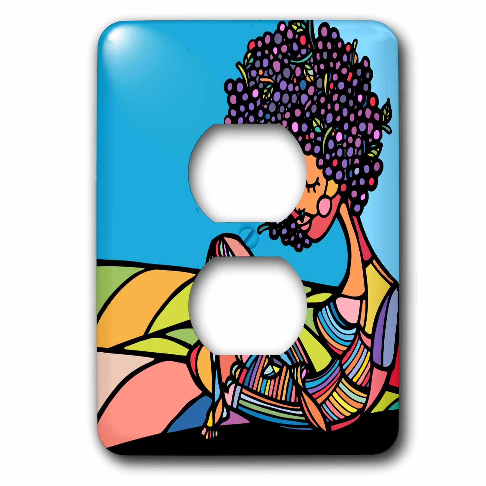 3dRose, a black girl with grape hair, 2 plug outlet cover - Walmart.com