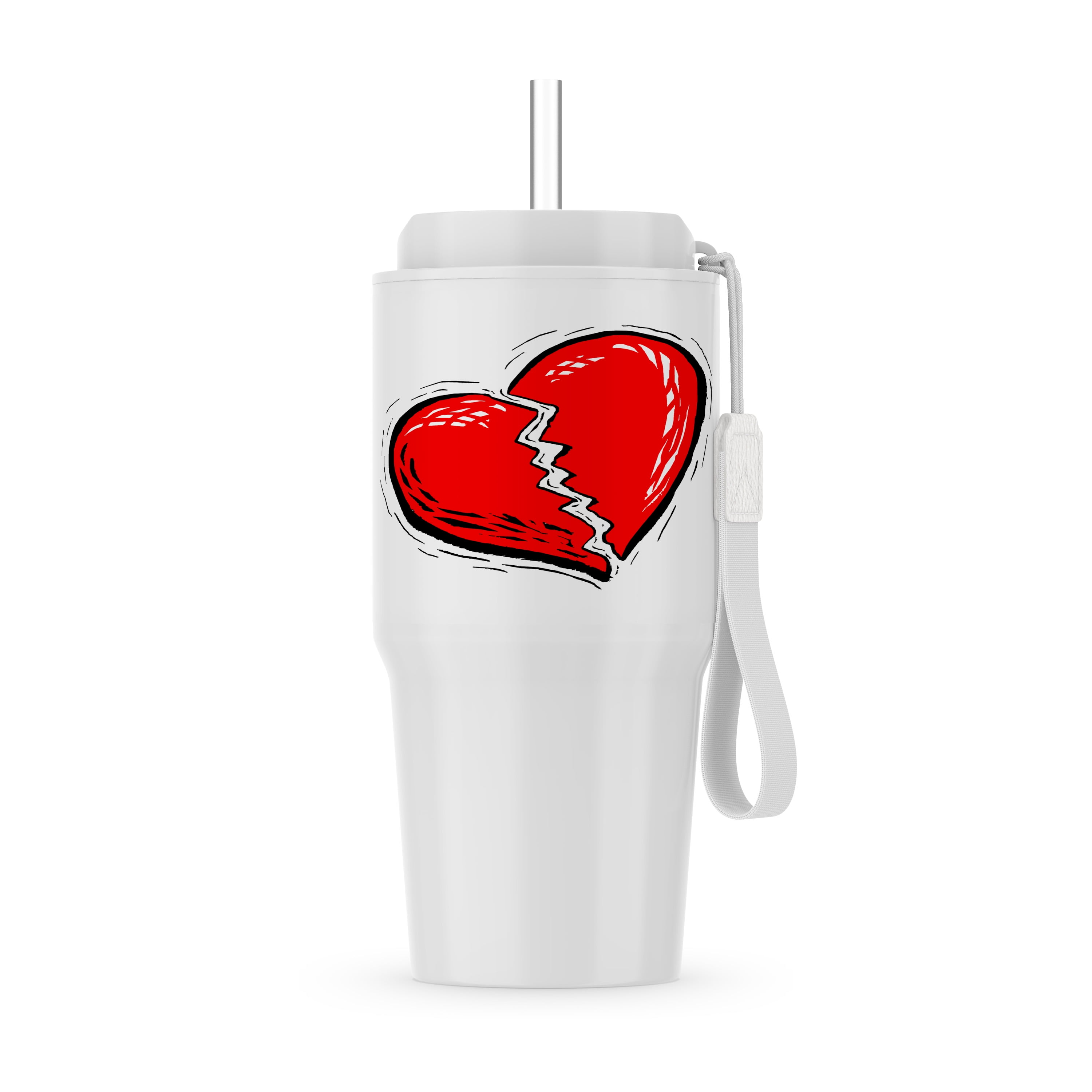 3dRose, broken heart red graphic, 20oz Tumbler - Walmart.com