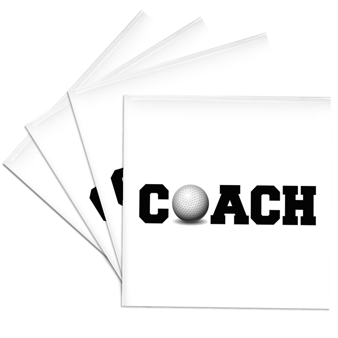 3dRose, coach, black letters with golf ball on white background, Set of ...