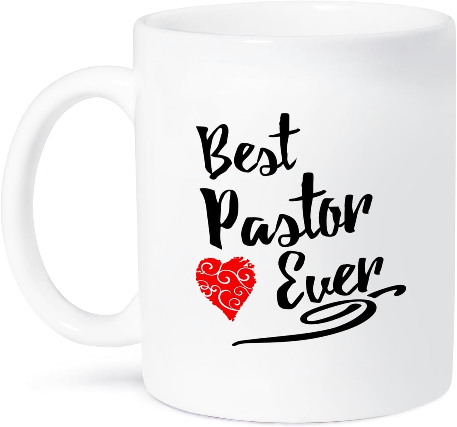 3dRose mug_241103_4 "Best Pastor Ever Design in Black Script with Red ...