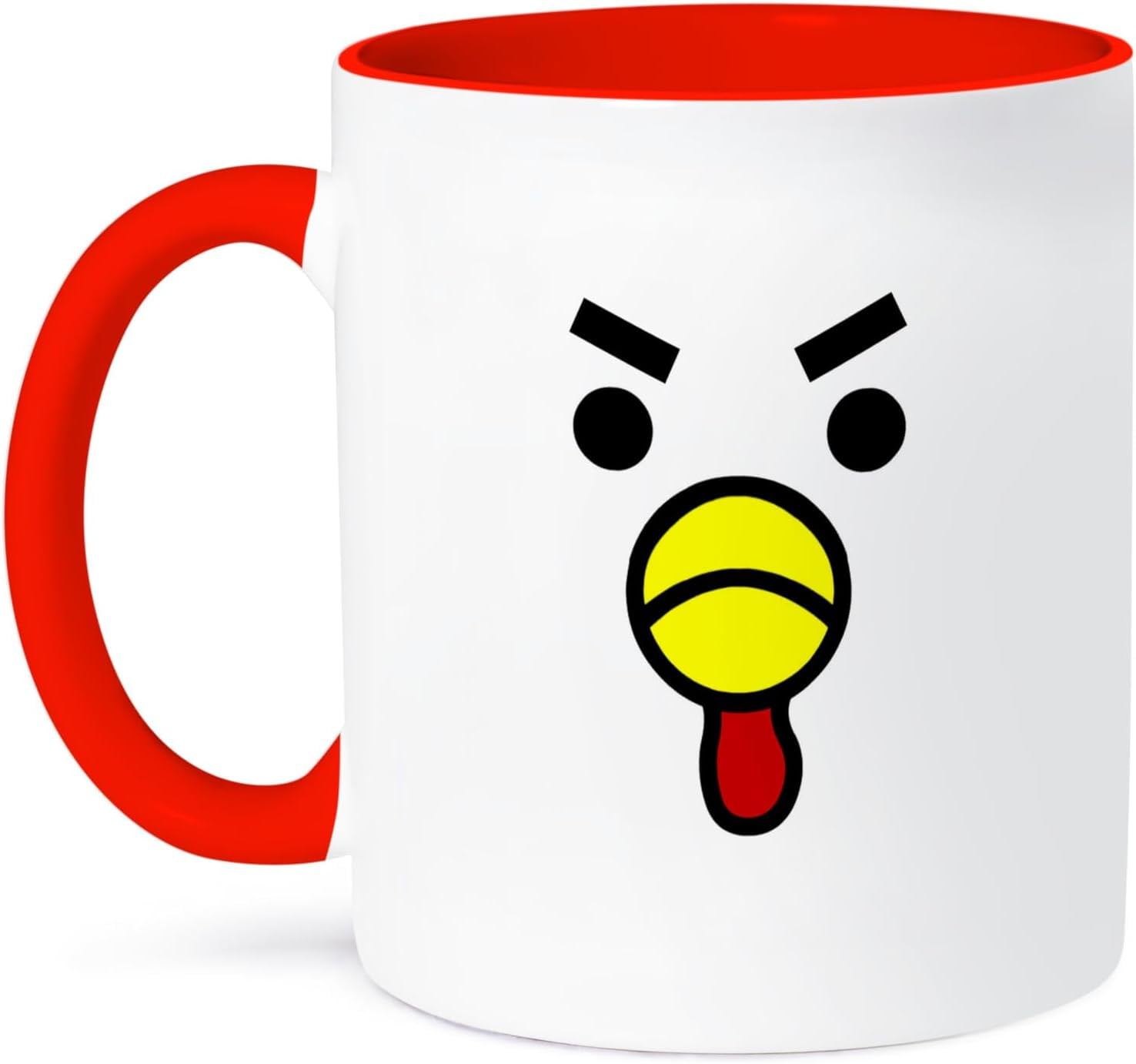 3dRose mug_57135_1 "Cute Angry Chicken Face" Ceramic Mug, 11 oz ...