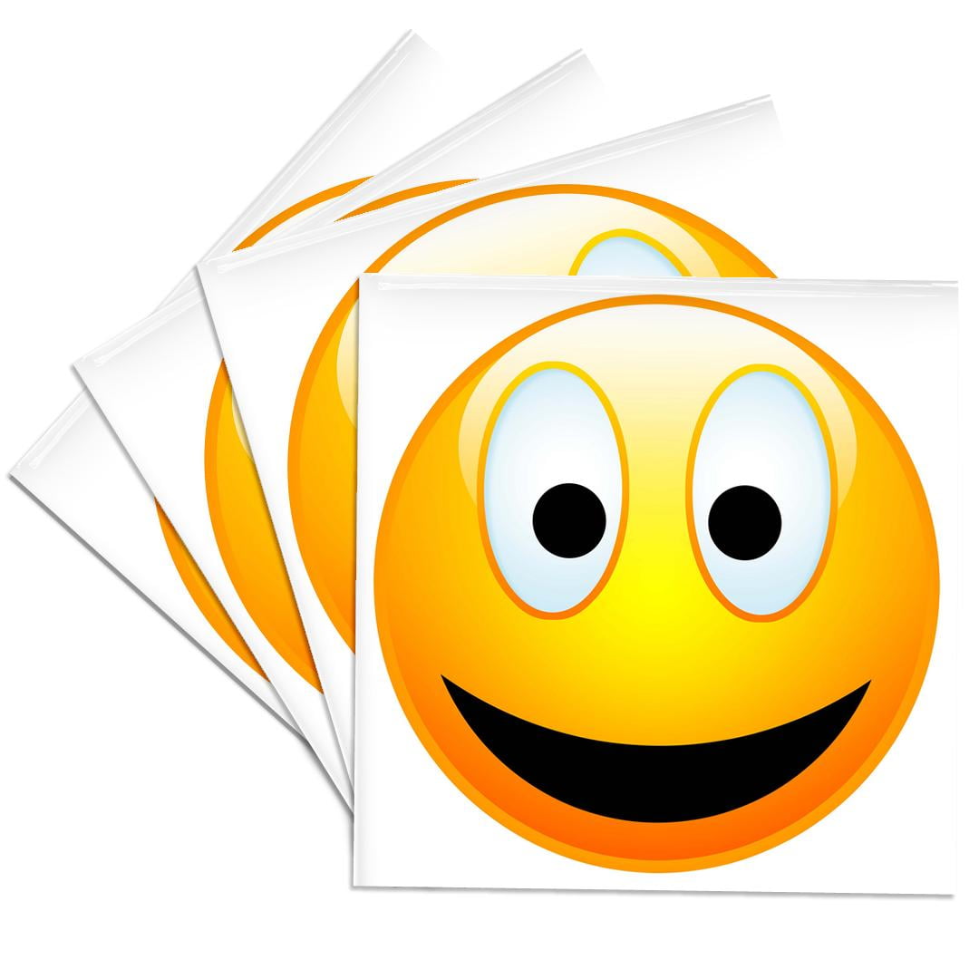 3dRose, smiling Face 2 a yellow and black happy face with a big smile ...