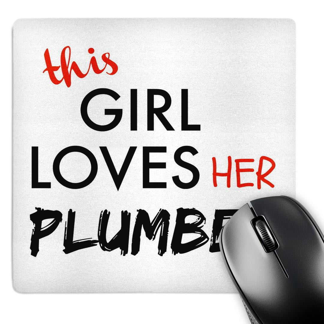 3dRose, this girl loves her plumber black and red lettering, Mouse Pad ...
