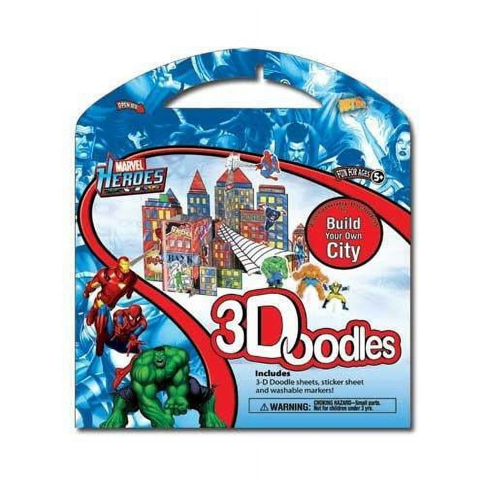 3doodles Marvel Heroes Doodle Sheets, Sticker Sheet & Washable Marker ...
