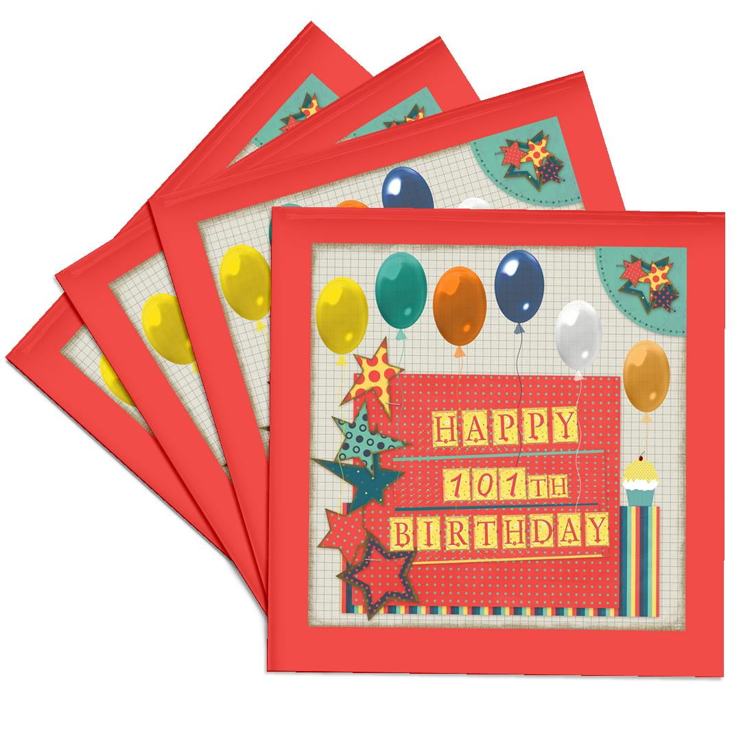 3drose, 101st Birthday, Balloons, Cupcake, Stars, Block Letter, Orange ...