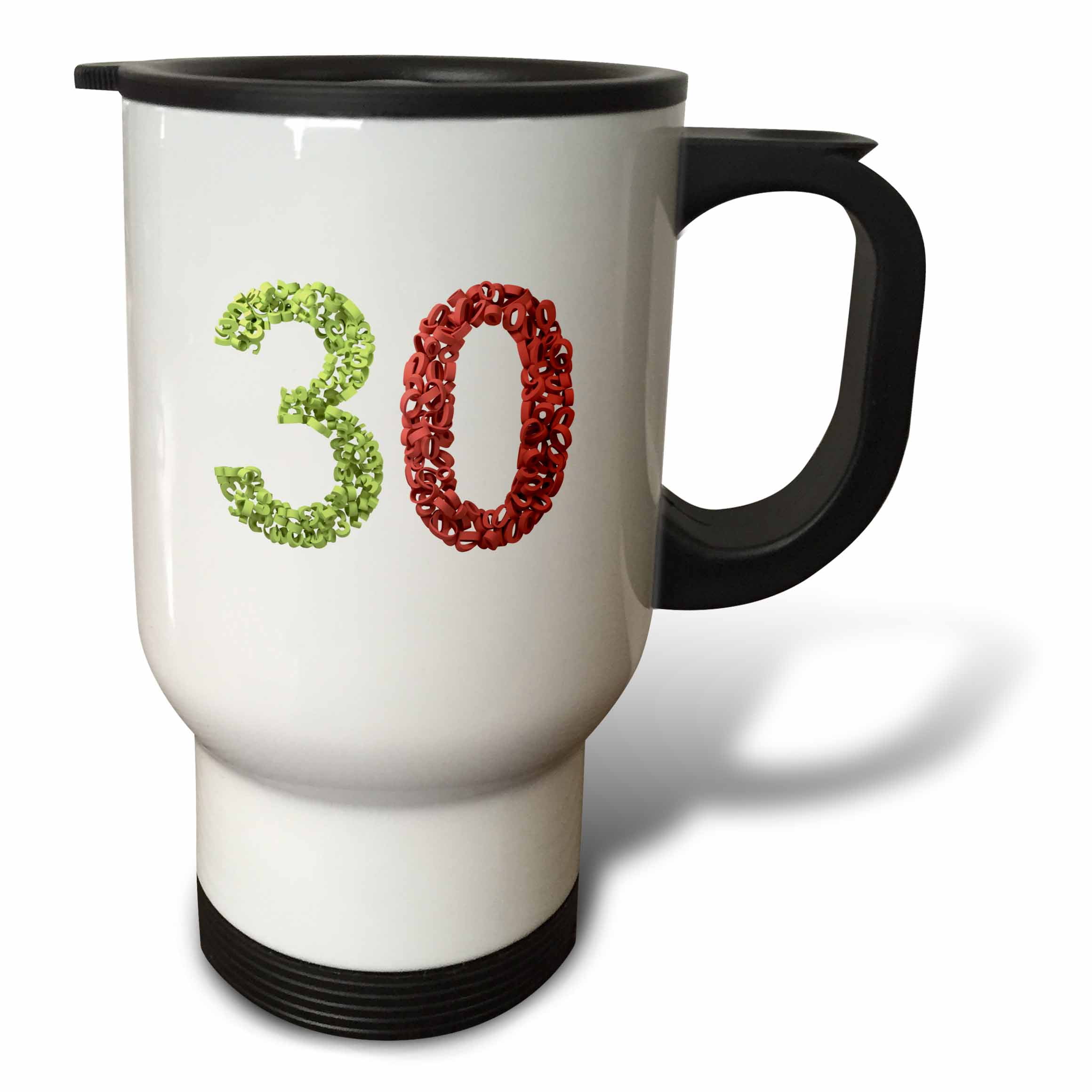 3drose, 30th Anniversary. Intricate Numbers Design., 14oz Stainless ...