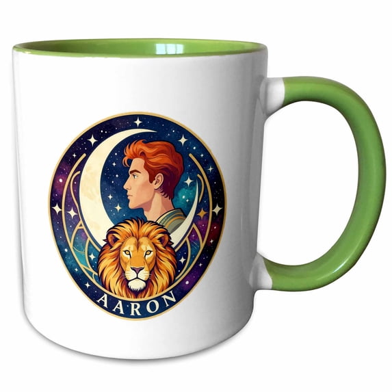 3drose, Aaron Male Name, Moon, Man, Charming Lion Head. Artsy Gift for ...