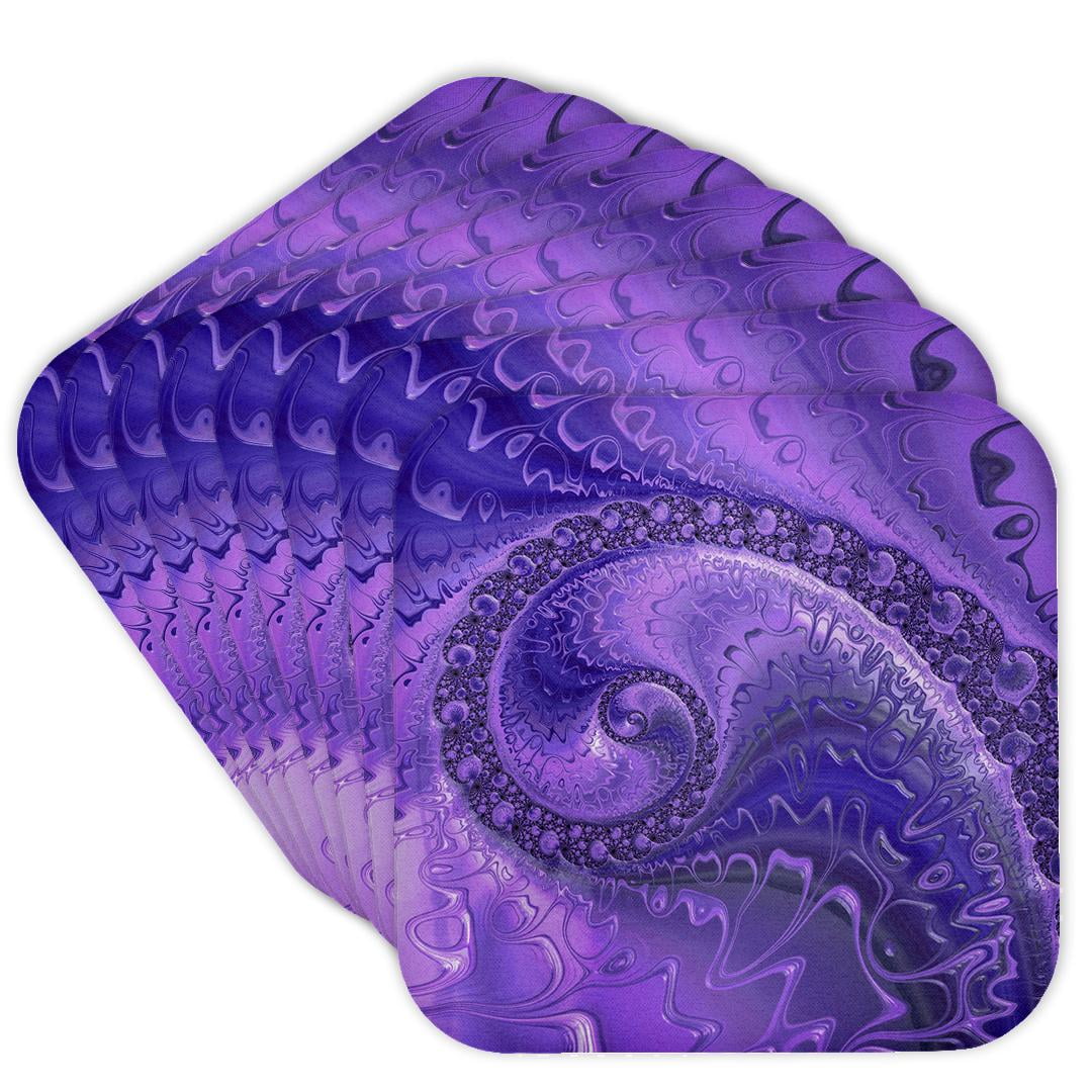 3drose, Abstract Art Flourish Fractal in Purple and Lilac, Set of 8 Coasters - Soft - Walmart.com