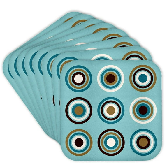 3drose, Abstract Circles in Faux Gold Color, Cream Color, Teal, Brown ...