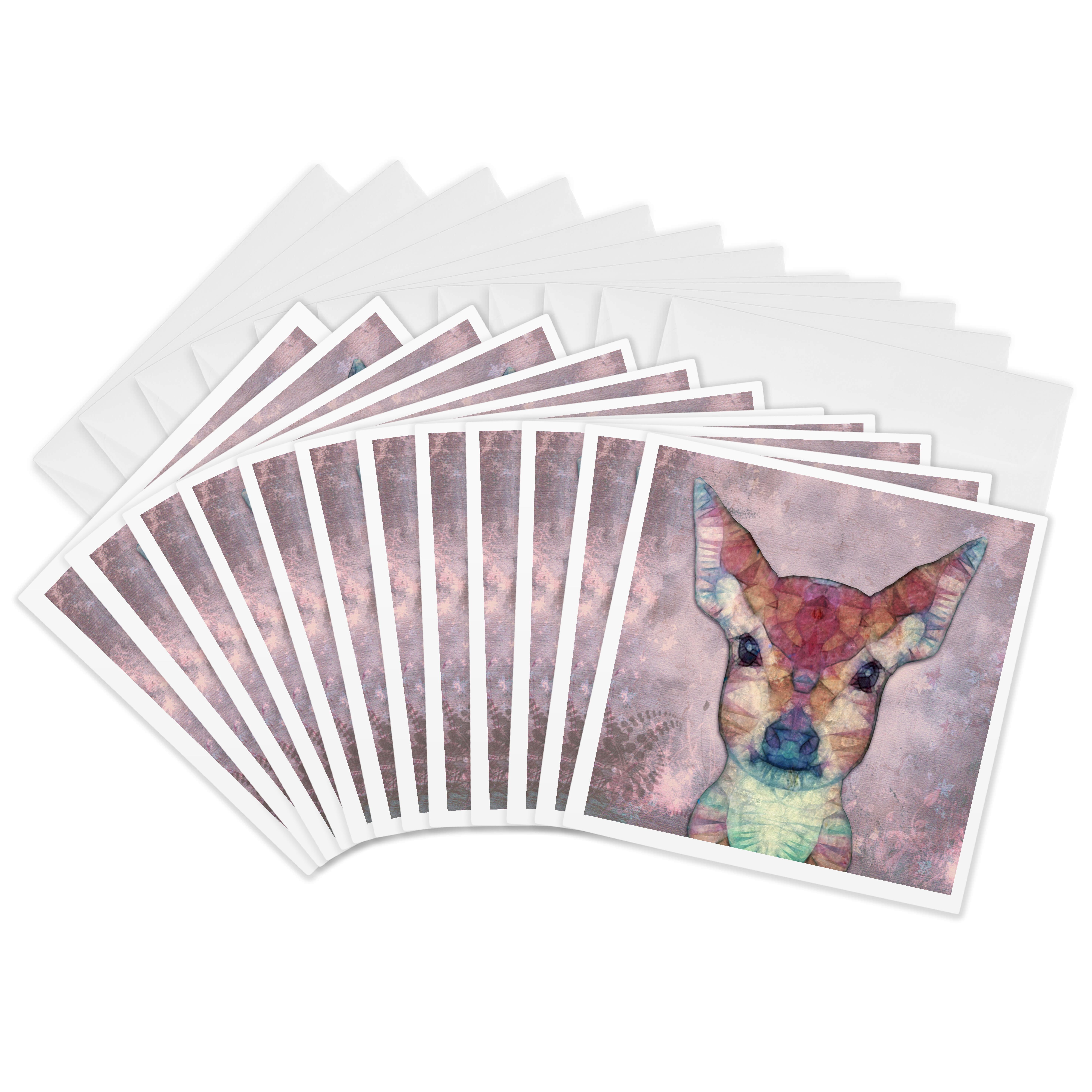 3drose, Abstract Fawn - Cute Fawn, 12 Greeting Cards with Envelopes ...