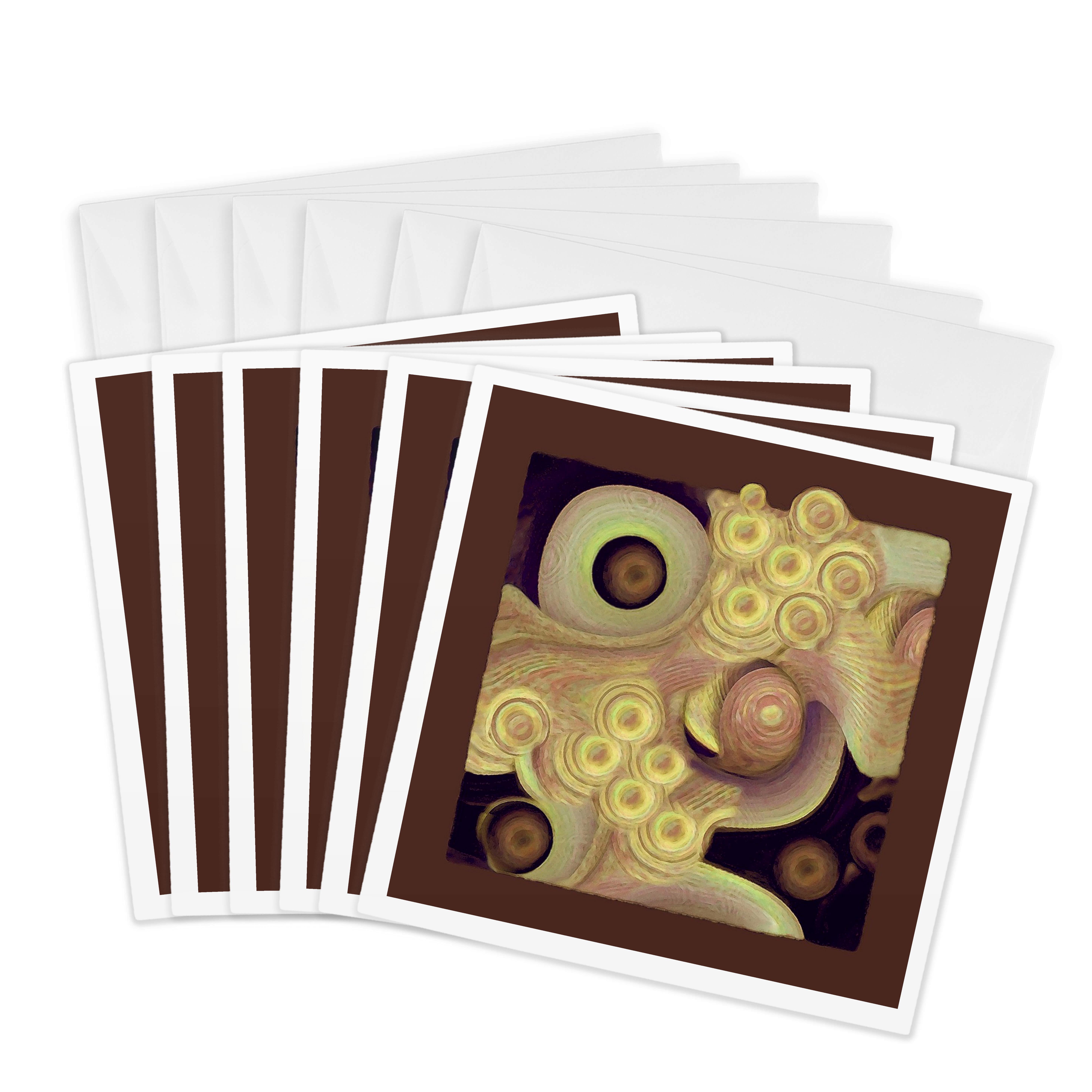 3drose, Abstract Gold and Brown Sea Foam Waves and Shells on Brown ...