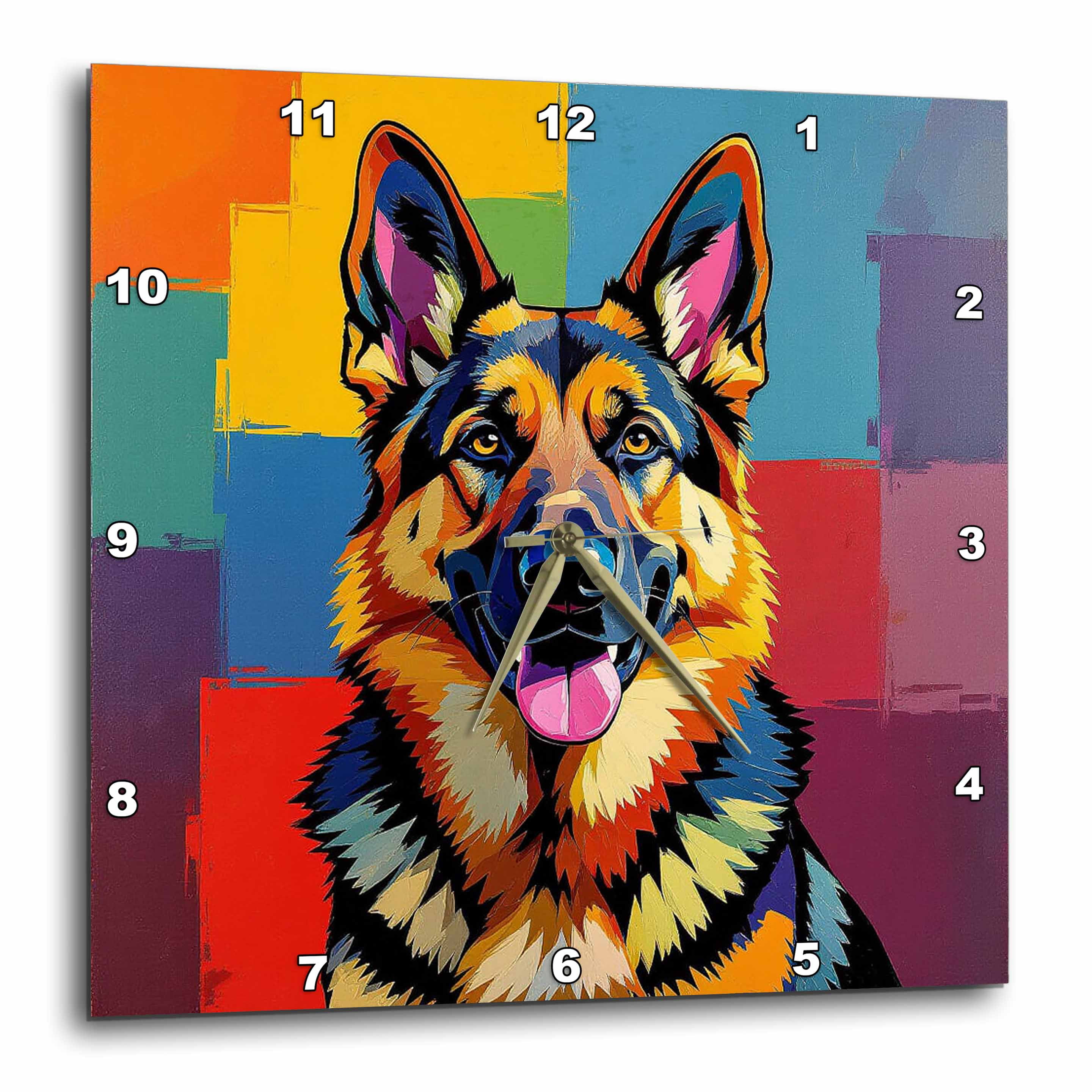 3drose, Adorable German Shepherd Dog, Colorful Background. Art Gift for ...