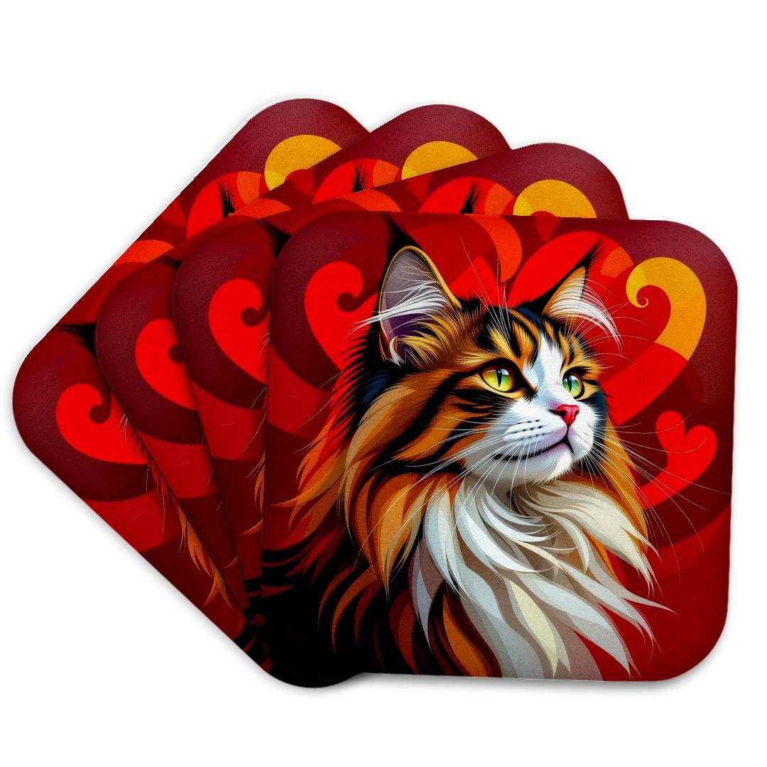 3drose, Adorable Norwegian Forest Cat Colorful Art. a Gift for Cat ...