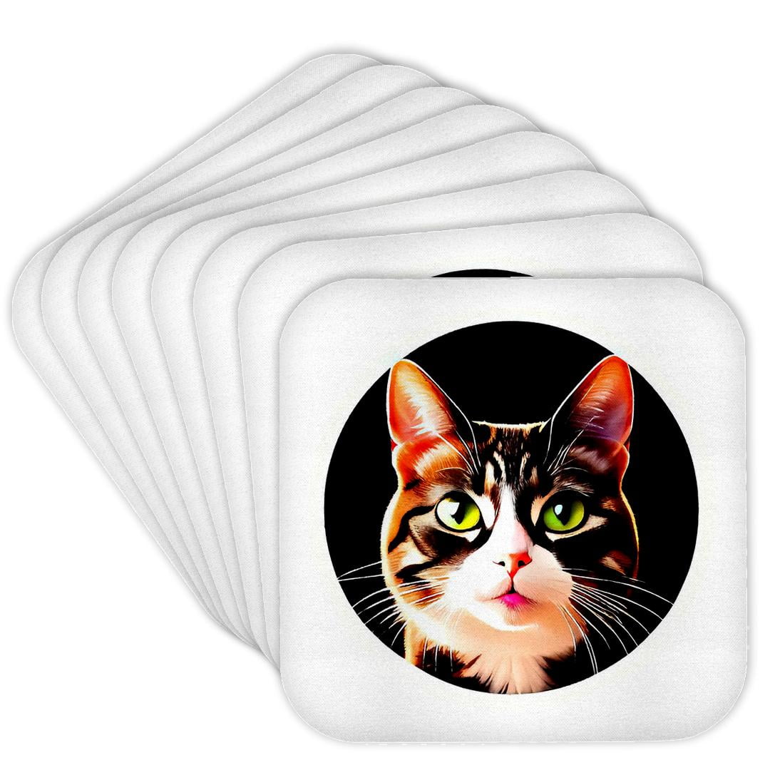 3drose, Adorable Tabby Cat Face Inside the Dark Geometrical Frame Gift ...