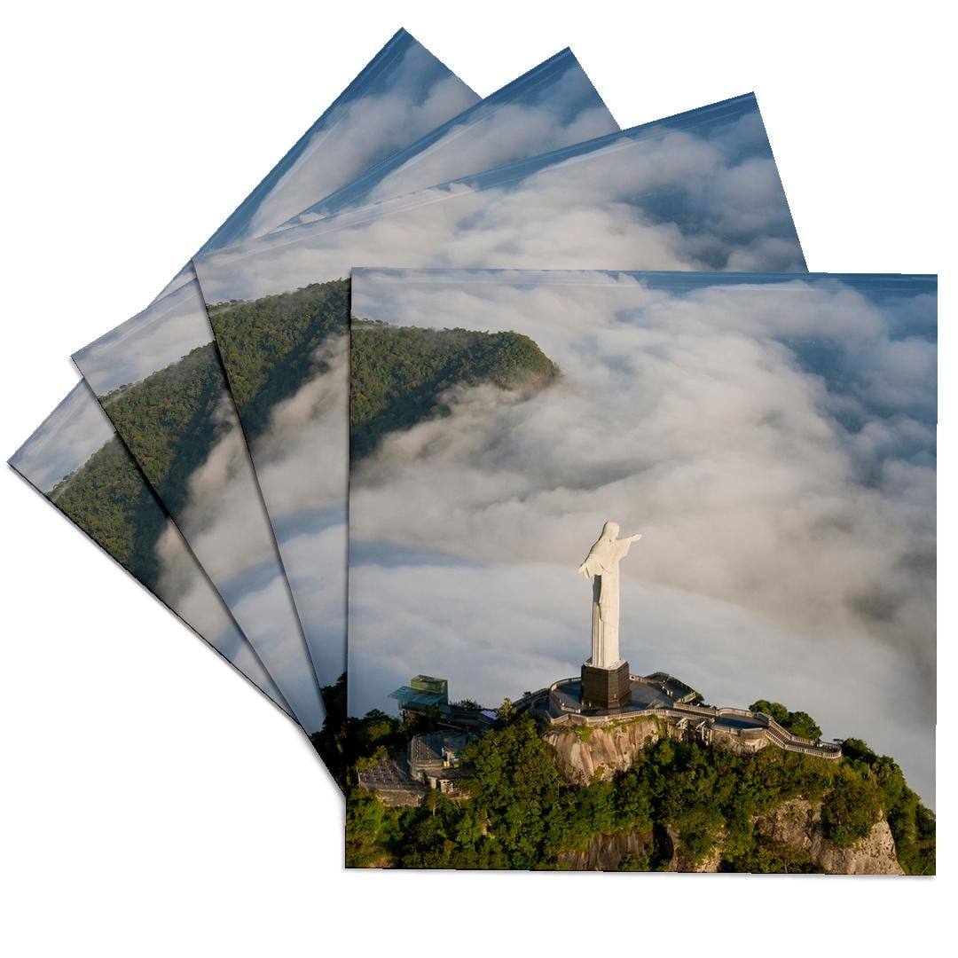 3drose, Aerial of Statue of Christ the Redeemer, Rio De Janeiro, Brazil ...