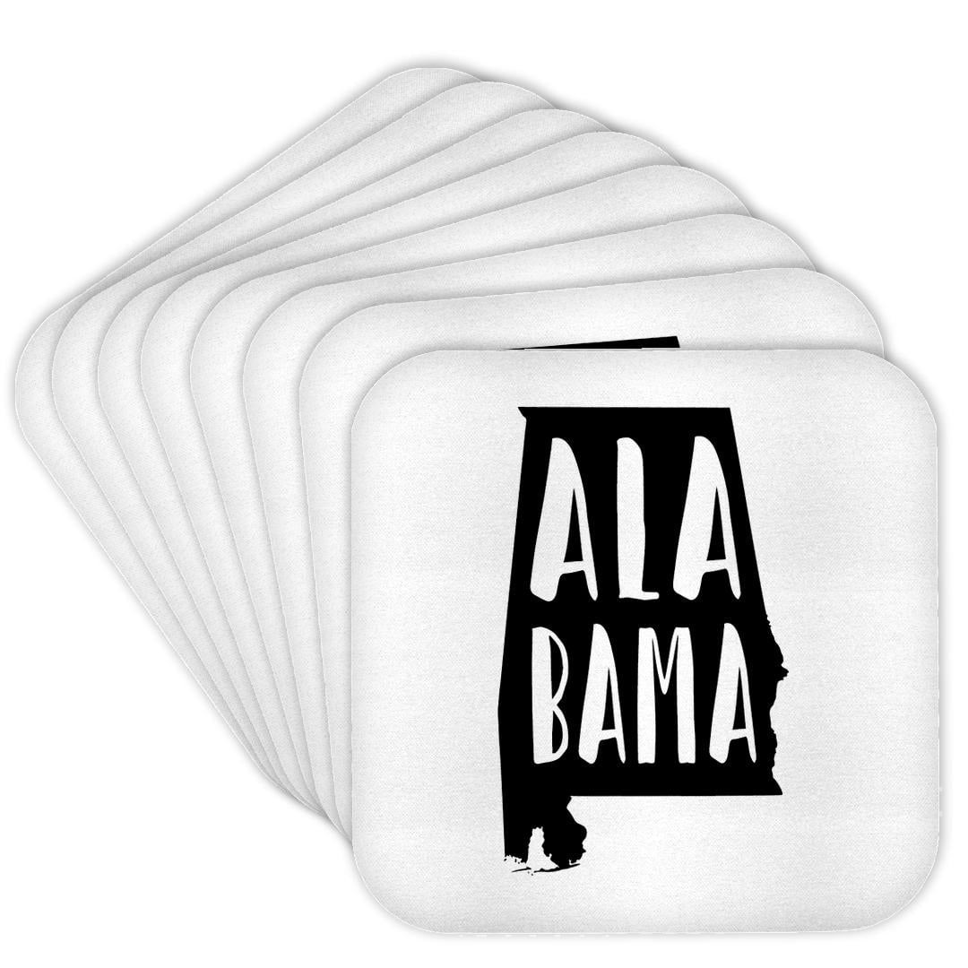 3drose, Alabama Written Inside the State. White Background., Set of 8 ...