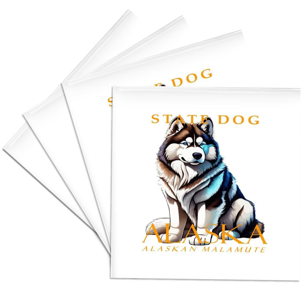 3drose, Alaska Territory Dog the Malamute, Set of 4 Ceramic Tile ...