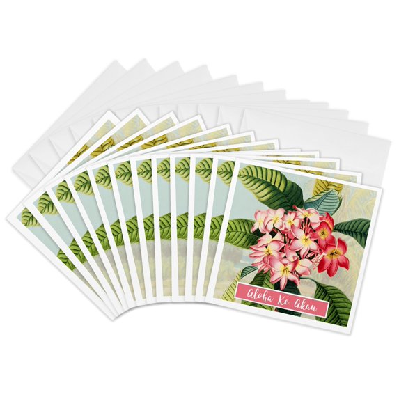 3drose, Aloha Ke Akua Hawaiian Breath of Life Love of God Pink Plumeria ...