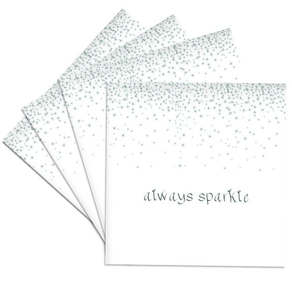 3drose, Always Sparkle Inspiring Quote, Set of 4 Ceramic Tile Coasters ...