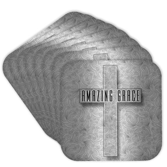 3drose, Amazing Grace Silver Christian Cross with Swirls Elegant and ...