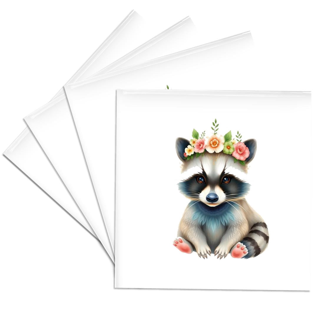 3drose, Amazing Raccoon Cub Decorated with Flowers. Animals for Kids ...