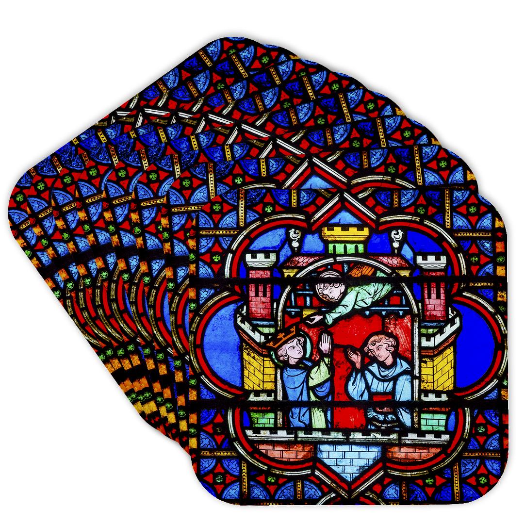 3drose, Angels Blessing King Castle Stained Glass, Notre Dame, Paris ...