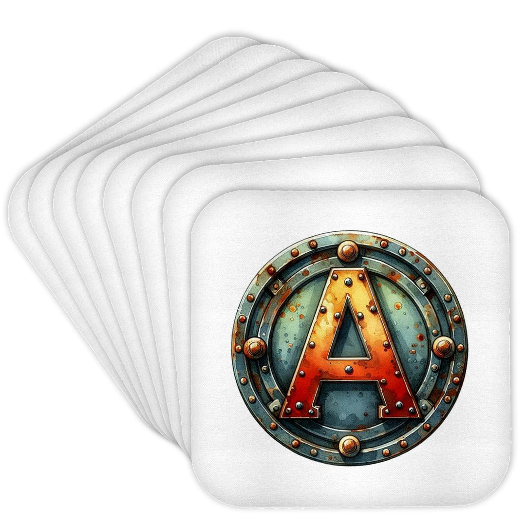 3drose, Appealing Letter A. Round Rusty Metal Plate Art Captivating ...