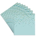 3drose, Aqua and Faux Gold Confetti on a Light Blue Background, Set of ...