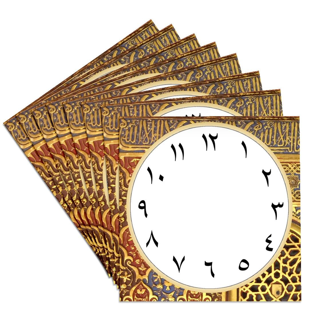 3drose, Arabic Clock Face with Arabic Numbers - Arabian Gold Graphic ...