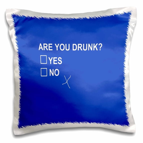 3drose, Are You Drunk Yes No Checkbox Party Fun White Text, 16x16 inch ...