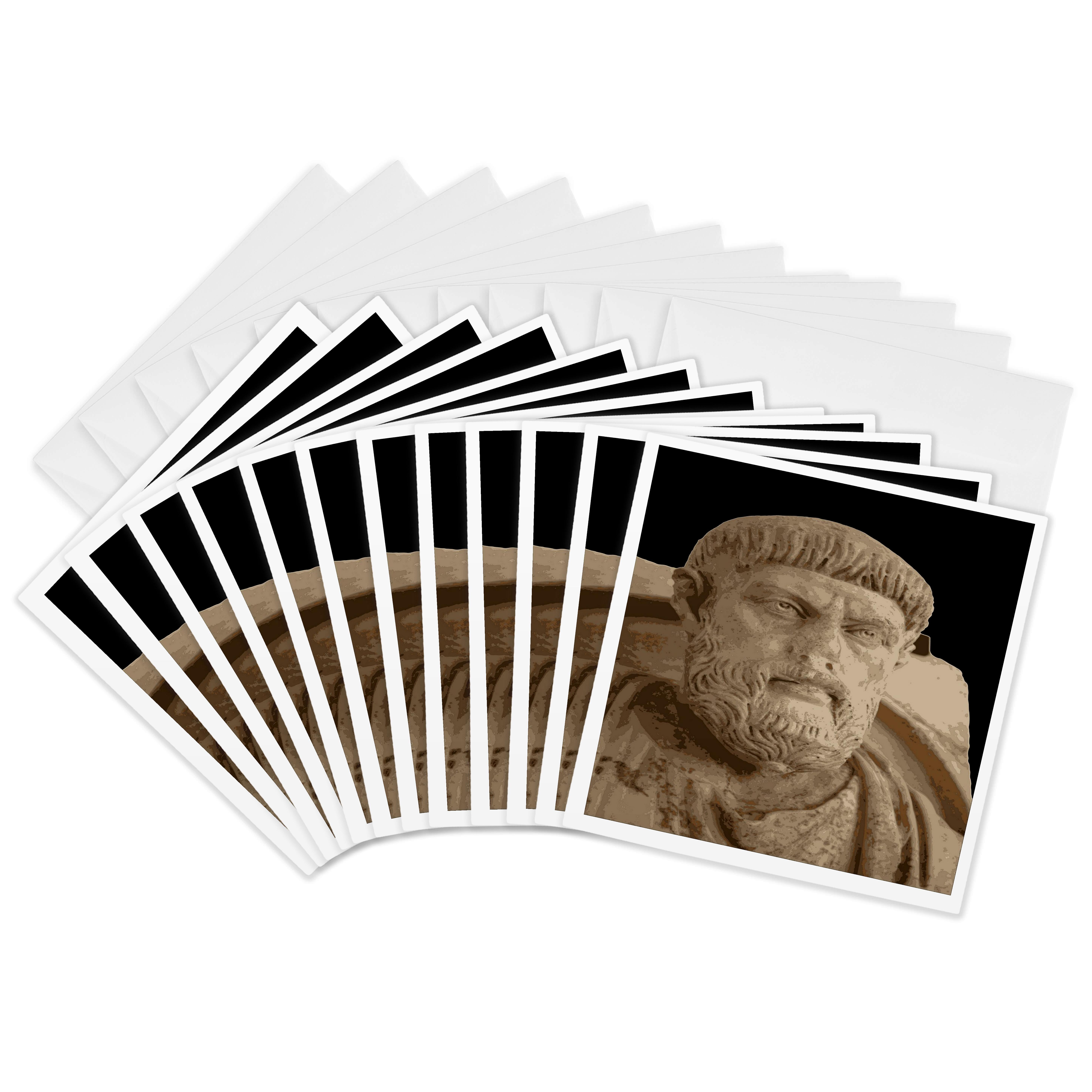 3drose, Aristotle Greek Philosopher Statue, 12 Greeting Cards with ...