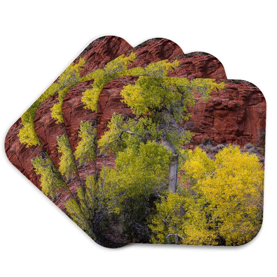 3drose, Arizona. Sunrise on Mountain and Valley Landscape., Set of 4 ...