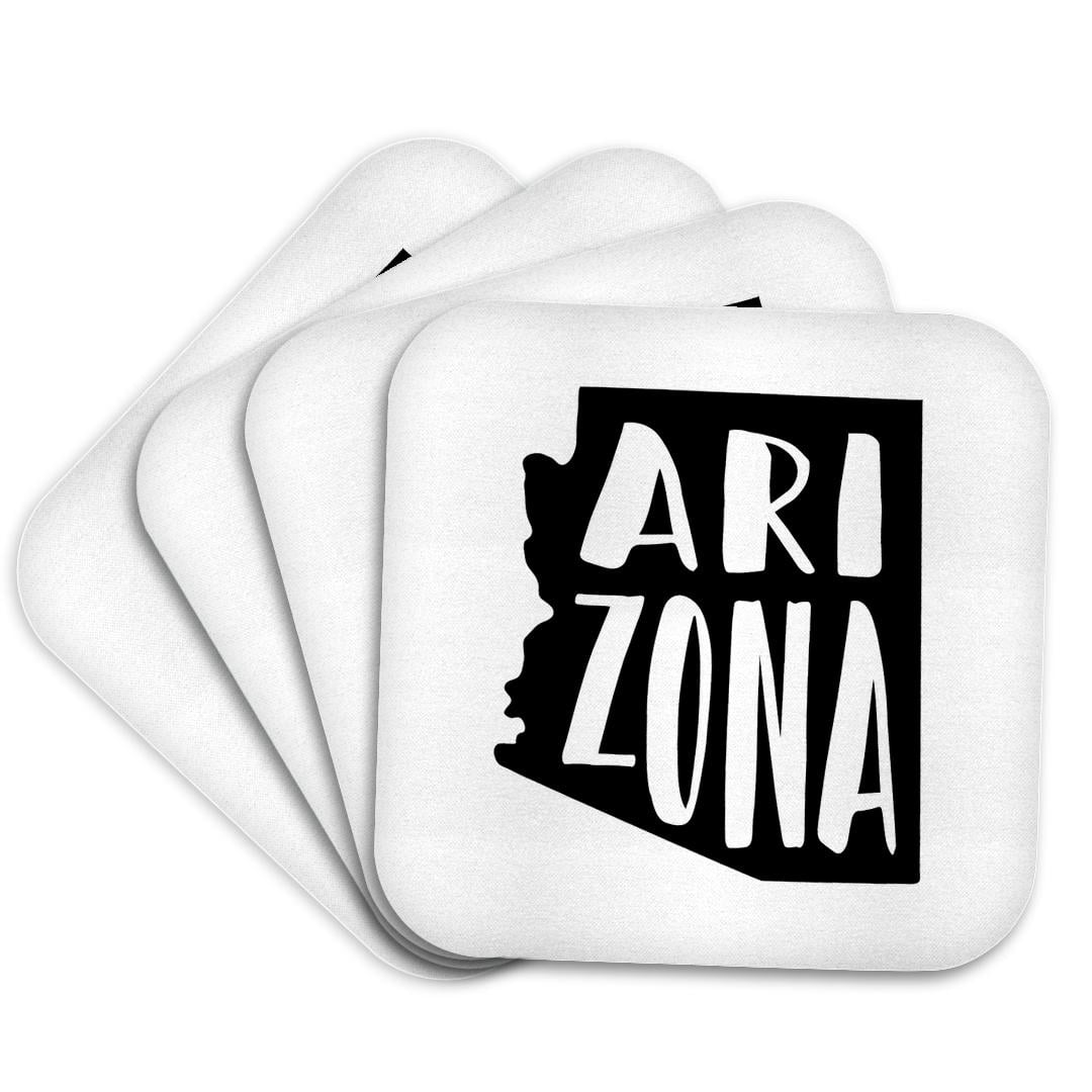 3drose, Arizona Written Inside the State. White Background., Set of 4 ...
