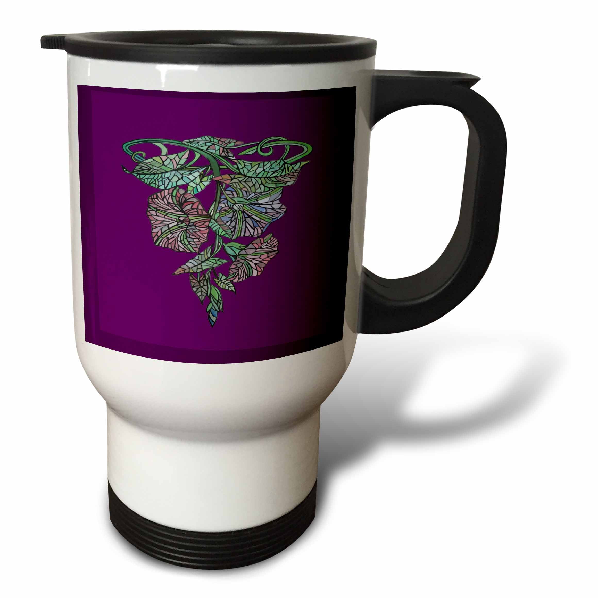 3drose, Art Nouveau Morning Glory Black Outline Art, 14oz Stainless ...