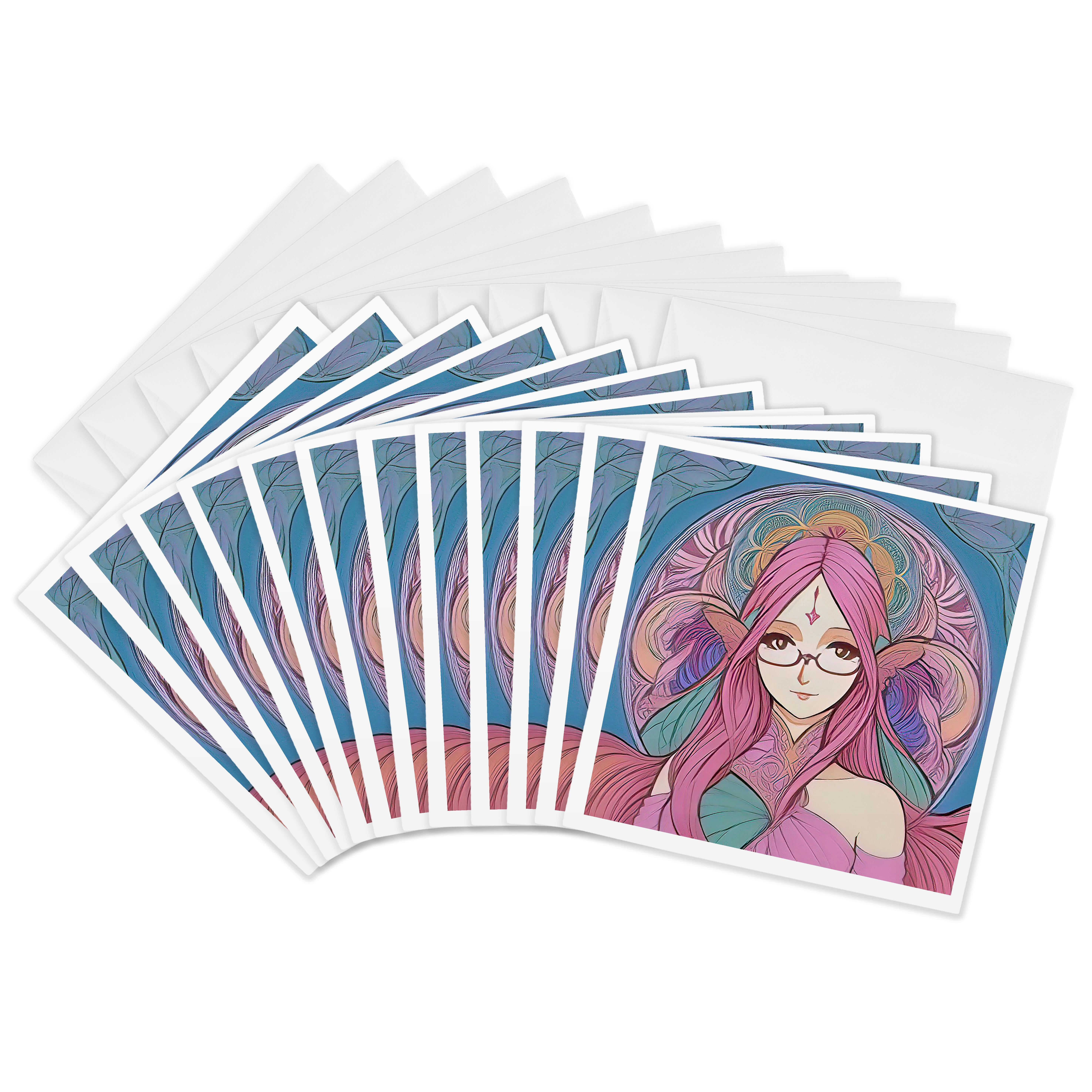 3drose, Art Nouveau Woman. Fantasy Fairy of Nature. Purple Hair ...