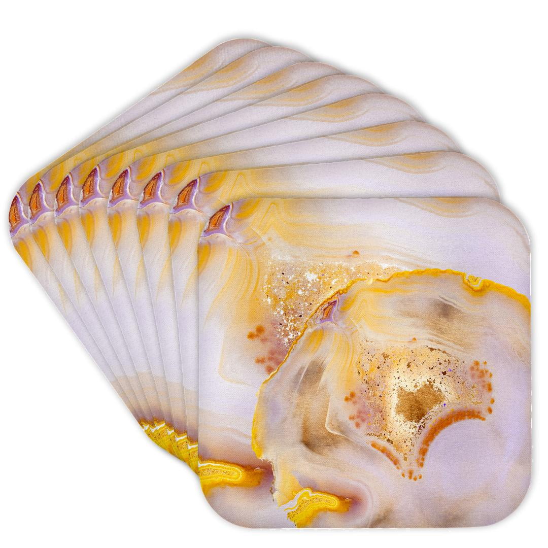 3drose, Art Print of Rosegold Marble Agate Gem Mineral Quartz, Set of 8 ...