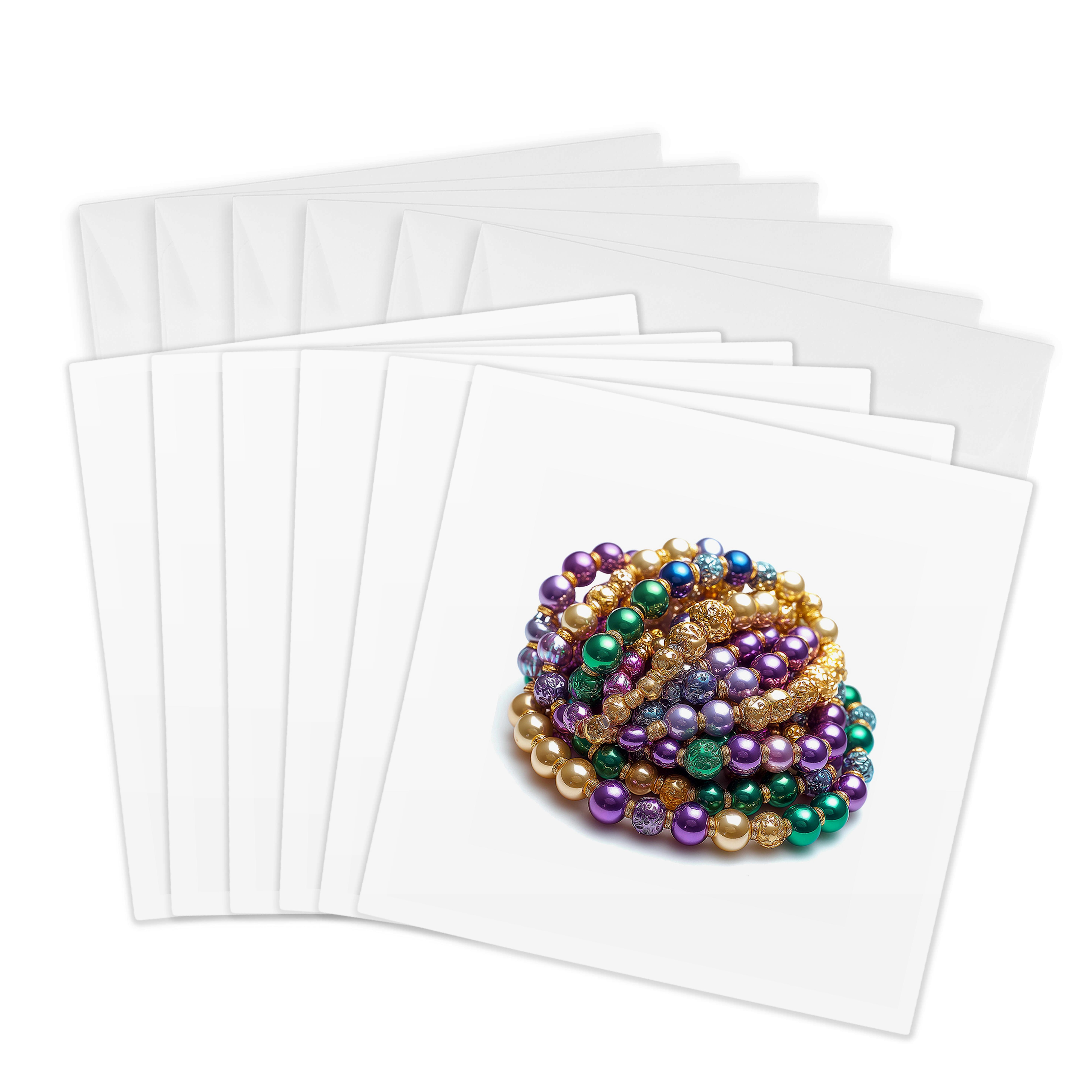3drose, Artsy Image of Mardi Gras Beads of Purple, Yellow, Green Colors ...