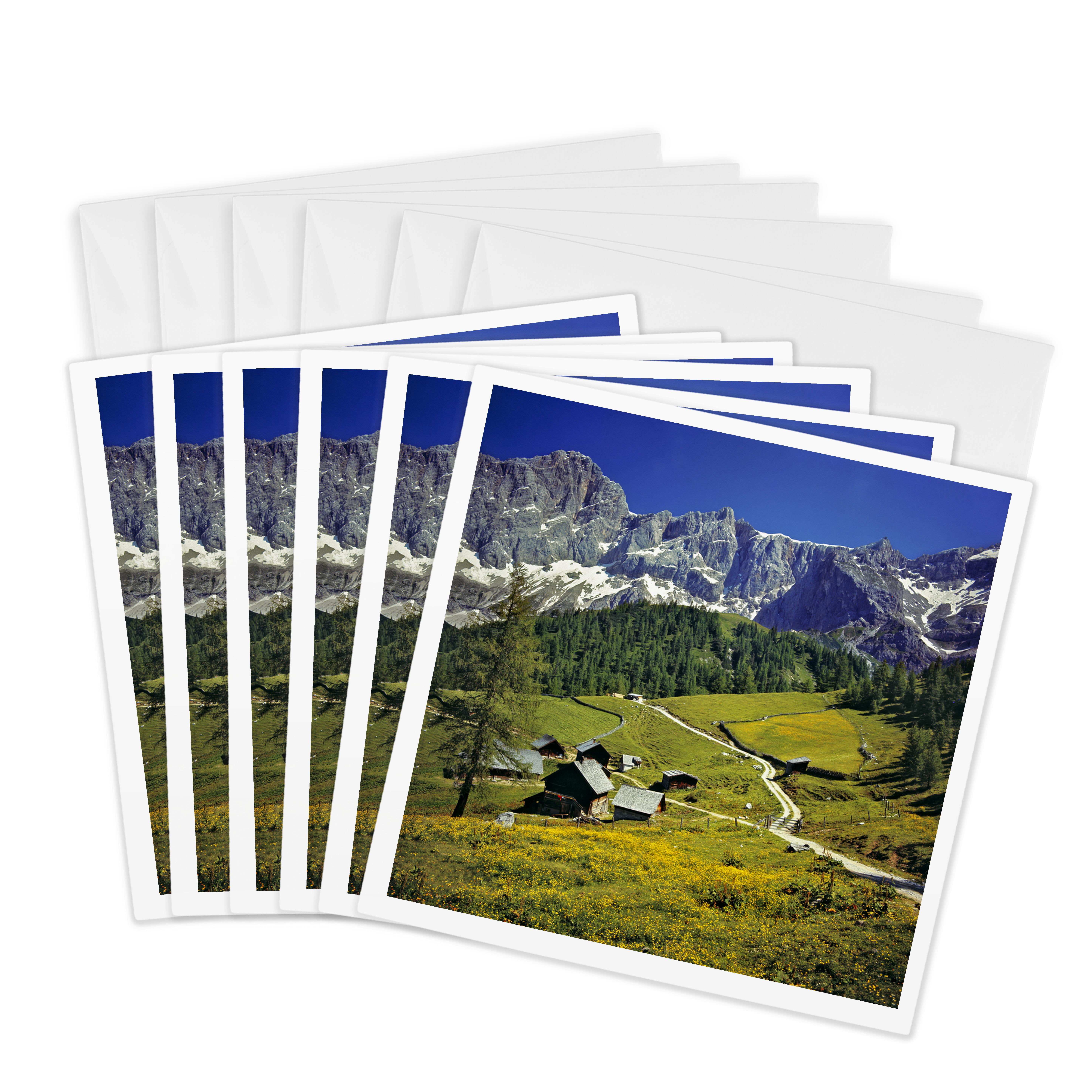 3drose, Austria, Dachstein Alps, Buttercups in Farm Meadow-eu03 Rer0025 ...