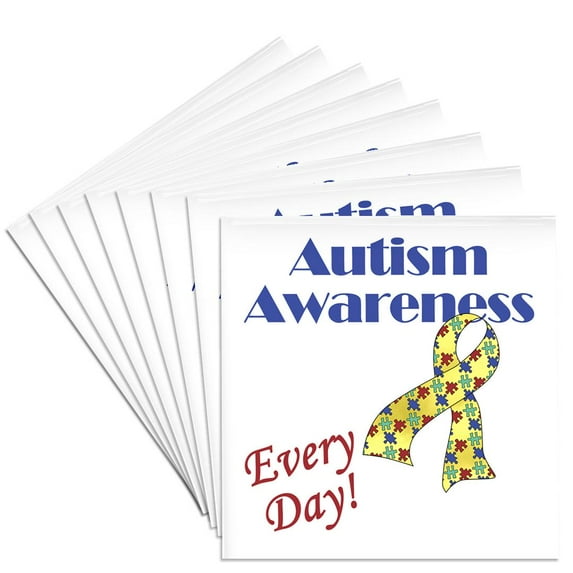 3drose, Autism Awareness Every Day Awareness Ribbon Cause Design, Set ...